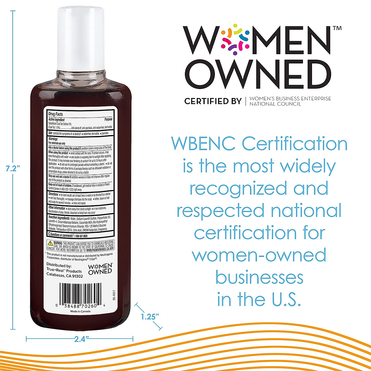True+Real Coal Tar Therapeutic Plus Tar Gel Anti-Dandruff Shampoo Extra Strength 1% Coal Tar, 6 Fluid Ounce 2 Pack