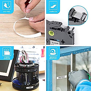 IDIK 1PK Blue on White Standard Laminated Label Tape Compatible for Brother P-Touch TZe-213 TZ213 TZe213(6mm x 8m)