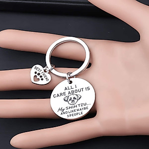 Lywjyb Birdgot Dog Owner Gift Shih Tzu Dog Keychain Dog Mom Gift Shih Tzu Lovers Jewelry Pet Dog Gift Funny Sarcastic Dog Gift (Shih Tzu ky)