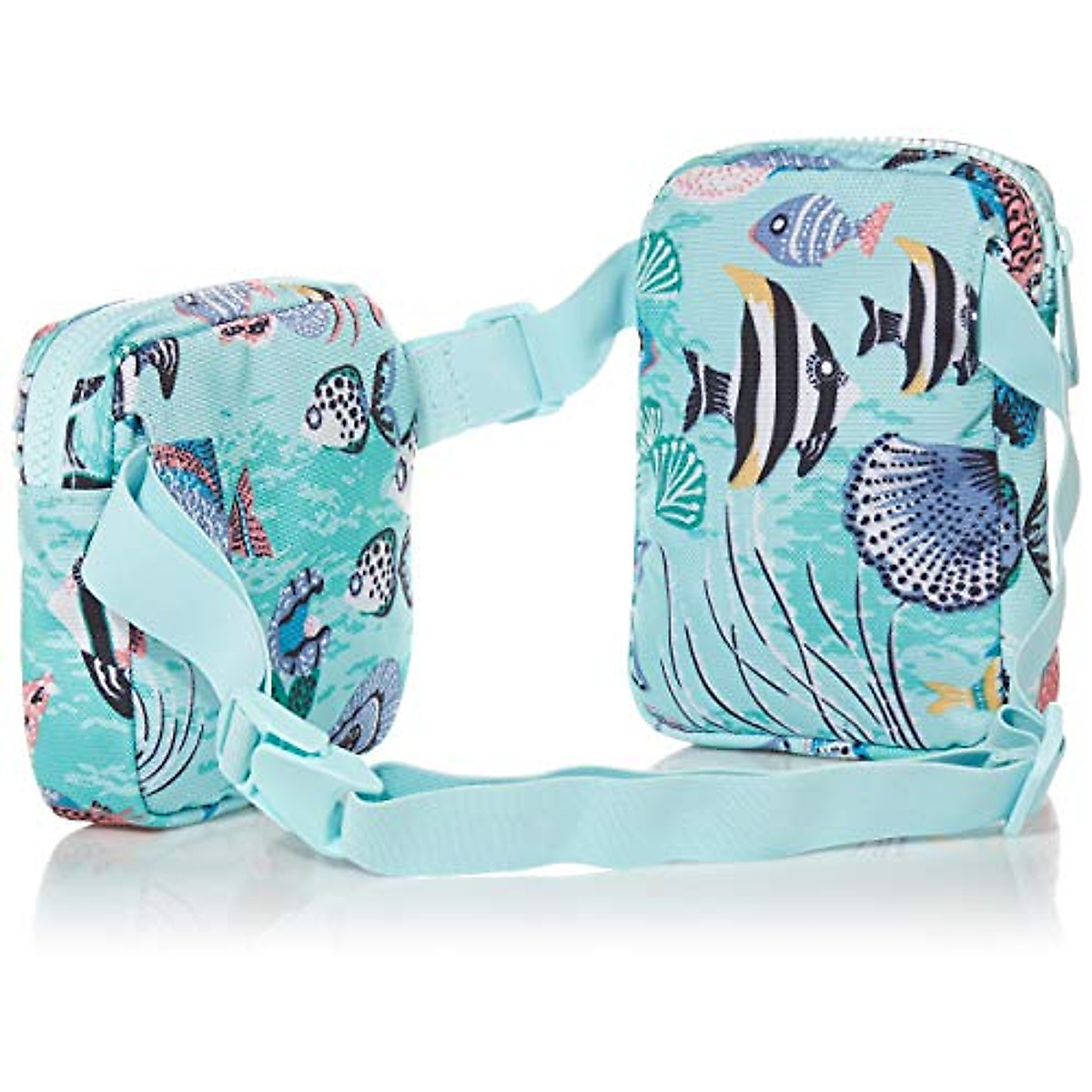 Vera Bradley Women's Recycled Lighten Up Reactive Convertible Belt Bag Sling Crossbody Bag, Paisley Wave Fish, One Size