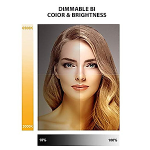 18" LED Ring Light with 72" Adjustable Stand, 4800LM 3000K-6500K 432pcs SMD LED CRI 90+ Dimmable Ring Light Kit for Camera, YouTube, Makeup, Portrait Shooting