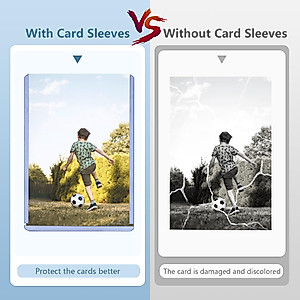 Vmiapxo 100 Pcs 3" x 4" Hard Plastic Card Sleeves, for Cards Waterproof Collector Card Sleeves Plastic Card Holder Protectors for Trading Cards Game Cards Sports Baseball Card