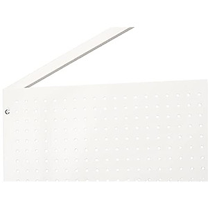 3 Tiered Shelving Display with Iron Frame, Pegboard Panel Shelving Unit, Paulownia Wood - Ivory