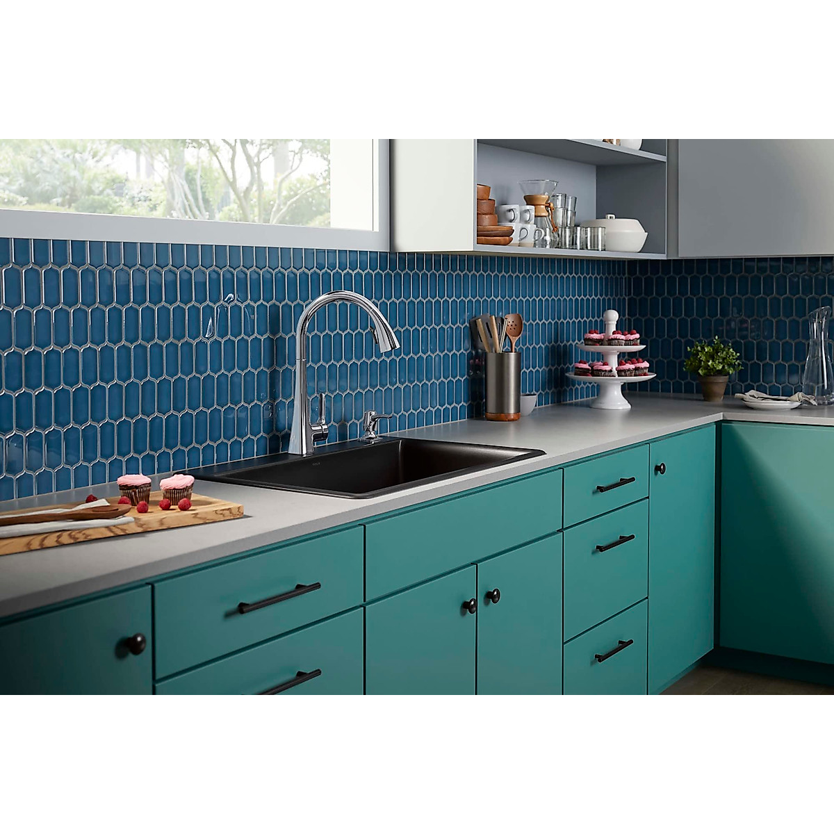 KOHLER R26281-SD-CP Maxton Touchless Pull-Down Kitchen Faucet with Soap Dispenser, Kitchen Sink Faucet with Pull Down Sprayer, Touchless Activation Faucet, Polished Chrome