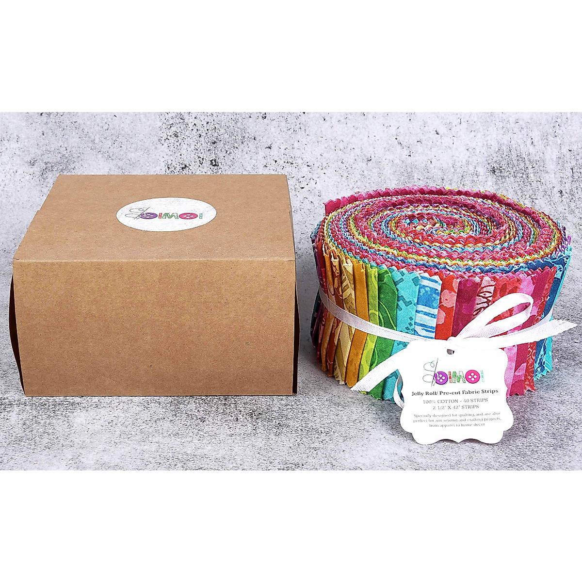 Soimoi 40Pcs Batik Print Cotton Precut Fabrics for Quilting Craft Strips 2.5x42inches Jelly Roll - Red