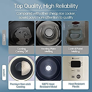 soseki Mini Rice Cooker, 2 Cups Uncooked Rice Cooker Small, One-Touch Screen with 4 Presets Rice Cooker For 1-2 people, 1.2L(1.3 QT) Yogurt Maker For Oatmeal,Macaroni,Borscht,Hot Pot (Pearl White)