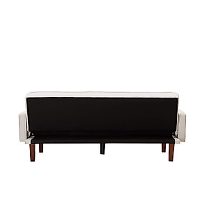 Eafurn Button Tufted Convertible Sofa Bed,Modern Linen Fabric Adjustable Couch Sleeper Modern Reversible Convertible Folding Lounge Couch Loveseat Daybed for Living Room with Solid Wood Legs