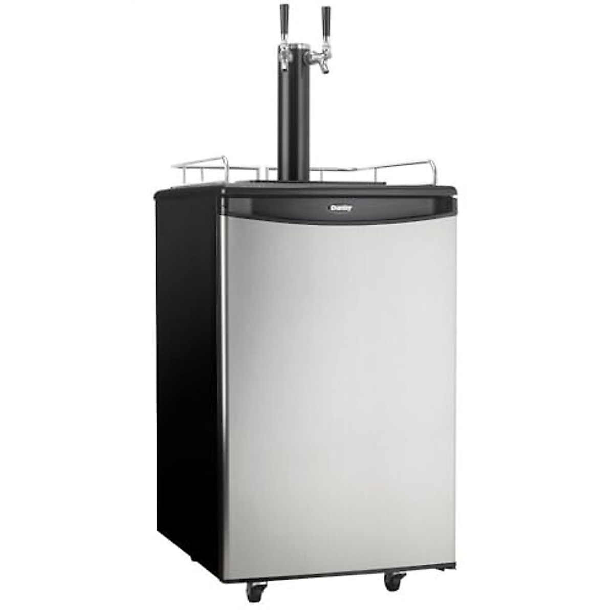 Danby DKC054A1BSL2DB 5.4 Cu.Ft. Double Tap Kegerator, Auto Defrost and Mechanical Thermostat, Keg Cooler with Scratch-Resistant Worktop and Reversible Door Hinge, Steel