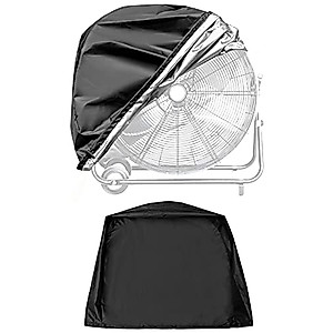QWORK Heavy Duty Industrial Fan Cover - Waterproof and UV Resistant - 2 Pack Compatible with 24" High-Velocity Drum Fan and Floor Fan