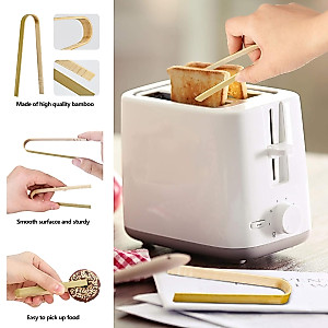 20 Pieces 10 cm Disposable Bamboo Tongs Kitchen Utensils Bread Tongs Natural Bread Tongs for Fruits Tea Toasted Bread Kitchen