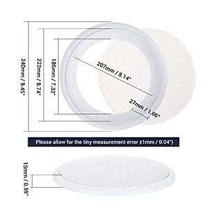 Facmogu 2PCS 8in White Ceiling Speaker Covers, Surface Mount Speaker Grill Mesh Round Speaker Grille Woofer Car Speaker Grill Cover Guard Protector Replacement Round Metal Grills