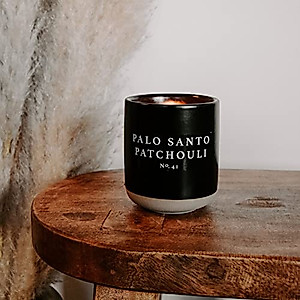 Sweet Water Decor Palo Santo Patchouli Candle | Black Pepper, Clove, Lavender, Cedarwood Scented Soy Wax Candle for Home | Gifts for Women, Men, Housewarming | 12oz Stone Jar, 60+ Hour Burn Time