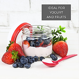 Tribello 10oz Mason Jars Overnight Oats Container With Lid, 6 Pack Glass Canning Jars, Wide Mouth Mason Jars With Lids Plastic Airtight Rubber - Clear Jars for Food - Freezer/Dishwasher Safe