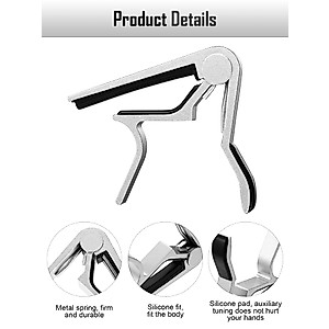 8 Pieces Guitar Capo Guitar Accessories Capo Aluminum Metal Universal Guitar Clamp Capo Electric Guitar Capo Clamp for Various Types Lightweight String Instrument