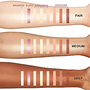 Youngfocus Cosmetics Cream Contour Best 8 Colors Contouring Foundation - Highlighting Makeup Kit/Concealer Palette - Vegan, Cruelty Free and Hypoallergenic - Instruction Manual（Face Blushes）