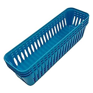 JAVA 10 Piece Assorted Size Organizing Storage Bin Baskets Set (Turquoise)