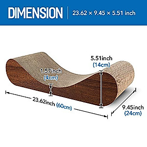 FluffyDream Cat Scratcher Cardboard Lounge Bed, Wood (PTFURNSCRATPADINFMWOODV1)