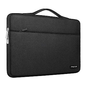 MOSISO 360 Protective Laptop Sleeve Compatible with MacBook Air/Pro, 13-13.3 inch Notebook, Compatible with MacBook Pro 14 inch M4 M3 M2 M1 Pro Max 2024-2021, Polyester Bag with Belt, Black