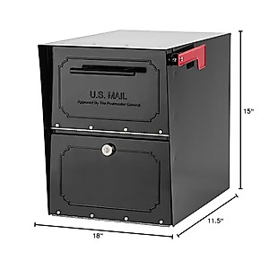 Architectural Mailboxes Oasis Classic Locking Post Mount Parcel Mailbox Bundle with Adapter Plate