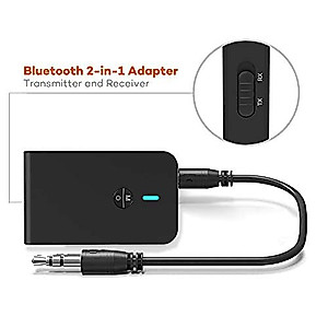 ZIIDOO Bluetooth 5.0 Transmitter and Receiver, 3-in-1 Wireless Bluetooth Adapter,Low Latency Bluetooth Audio Adapter for TV,Car,Home Stereo System