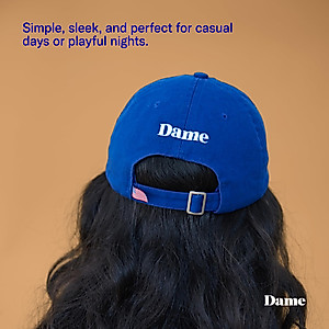 Dame Products O-Face Baseball Cap - Unisex Royal Blue Hat - Adjustable and Comfortable