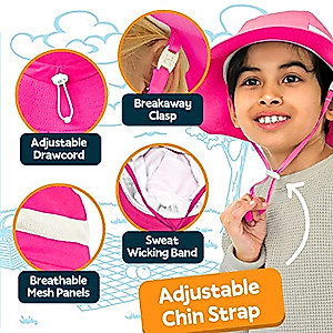 GearTOP Kids Sun Hat with UPF 50+ Sun Protection - Girls Sun Hat & Boys Sun Hat - Kids Beach Hat for Ages 2-13 - Toddler Sun Hat (Pink)