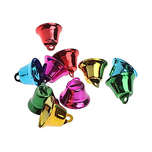 Dft 10PCS Multi-Color Pet Bird Bells Wind Chimes for Parrot Toy DIY Stainless Steel