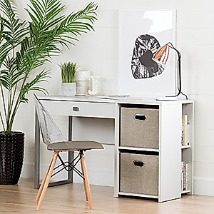 South Shore Annexe Eiffel Style Office Chair, Wood, Clear and Gray, 16D x 16.25W x 32.5H in