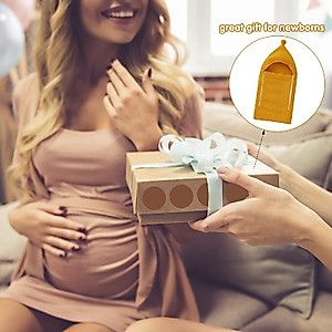 Newborn Baby Swaddle Blanket Knitted Baby Hooded Sleeping Bag Soft Warm Stroller Wrap Cozy Receiving Blanket for 0-6 Months Boys Girls (Yellow)