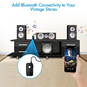 Giveet Bluetooth V5.3 Receiver for Home Stereo, Wireless Audio Adapter for Speaker/Home/Car Stereo Music Streaming Sound System, Support 3.5mm AUX RCA Jack, 20 Hours Playtime, Dual Devices Connection