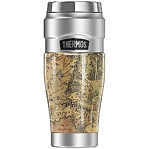 THERMOS The Lord of The Rings Map of Middle Earth STAINLESS KING Stainless Steel Travel Tumbler, Vacuum insulated & Double Wall, 16oz
