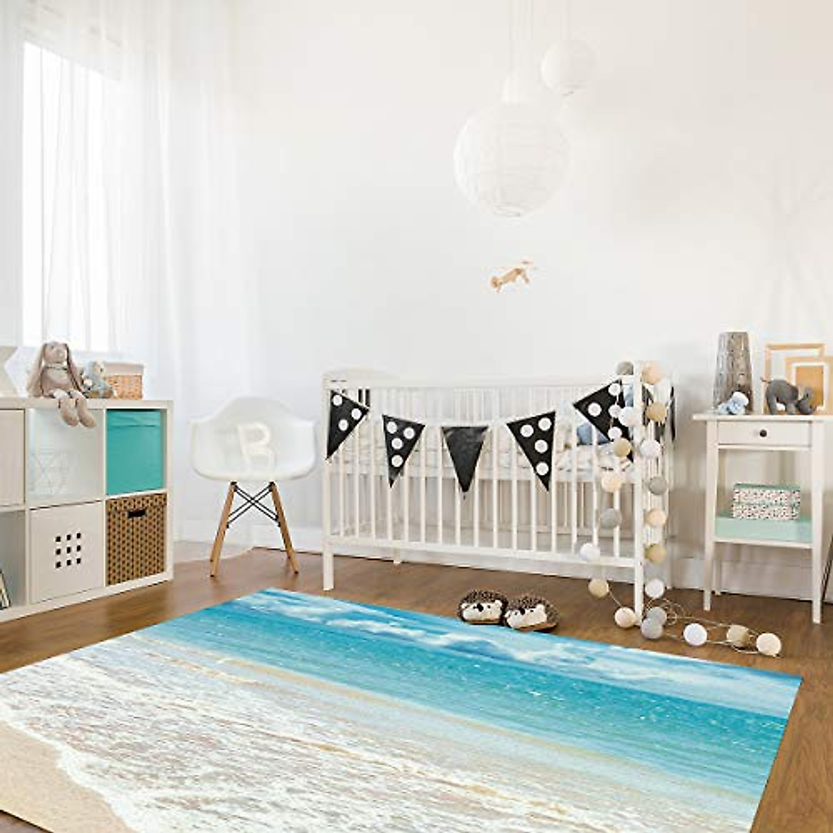 Gsypo Summer Indoor Modern Contemporary Area Rug, Tropical Ocean Beach Sea Water Ultra Soft Non-Shedding Carpet Floor Mats Stain Resistant Living Room Bedroom Area Rugs Washable 2'x3'