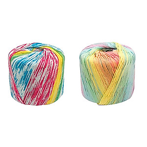 1 Roll Cotton Thread Balls Yarn Dyeing Colorful Cotton Threads for Crochet Hardanger Cross Stitch Needlepoint Hand Embroidery 133m Neon