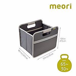 meori Collapsible Storage bin Small Foldable Box, 1-Pack, Granite