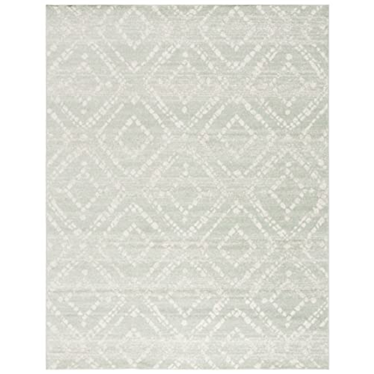 SAFAVIEH Adirondack Collection Area Rug - 8' x 10', Green & Ivory, Modern Diamond Distressed Design, Non-Shedding & Easy Care, Ideal for High Traffic Areas in Living Room, Bedroom (ADR131Y)