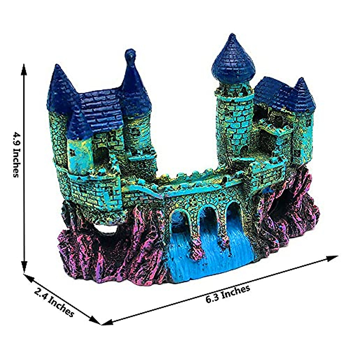 BCSIUHD Aquarium Ornament - Resin Castle Decorations, Fish Tank Supplies Accessories, Eco-Friendly Fish Tank Castle Aquarium Ornament,Mythical Magic Castles