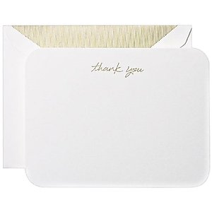 Crane & Co. Round Corner Thank You Cards (CT6301),Pearl White