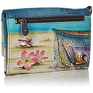 Anna by Anuschka Women's Hand-Painted Genuine Leather Vintage Wristlet Clutch - Caribbean Dream