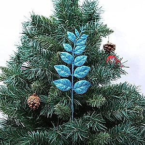 Outside Christmas Decorations Balls Glitter Floral Sparkling Spray Golden Powder Artificial Branch Plastic Foam Flowers Home Decoration Christmas DIY Extra Large Christmas Balls (C, One Size)