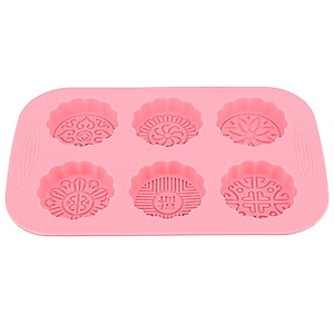 Mooncake Mold, 6 Slots Mooncake Mold, Food Grade Silicone for Cookies Make Good Looking Moon Cakes