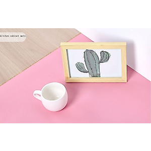 Shelf Liner, Drawer Liners for Kitchen,Non Adhesive Water Resistant, Strong Grip,Easy Clean and Trim, Smooth Surface Liners for Kitchen Cabinets, Shelves, Pantry (Pink, 11.8 inches x 59 inches)