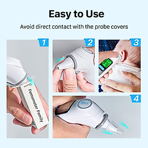 [Ear Thermometer Kit ] Femometer Family 1015 Ear Thermometer and 96X Probe Covers