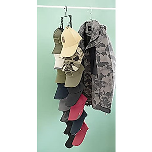 Mkono Closet Storage Rack Baseball Cap Keeper Hanger with 16 Hooks Modern Multifunctional Organizer for Door and Wall Fit Most Hats,