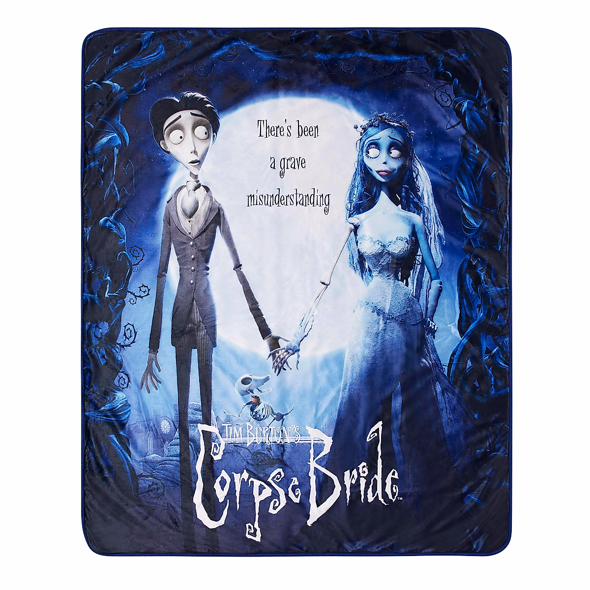 Spirit Halloween Corpse Bride Fleece Blanket | Officially Licensed | Victor and Emily | Halloween Decorations | Home Décor | Tim Burton Movies