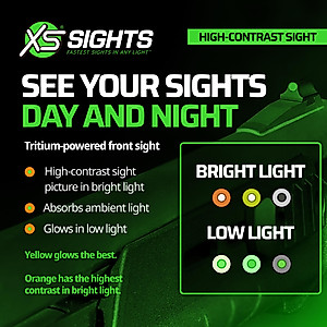 XS Sights Big Dot Shotgun Bead, Tritium Sights, High-Visibility in Low-Light Conditions, Fast Target Acquisition, Fits Mossberg Plain Barrel, Mossberg 500/590, Tritium White Dot
