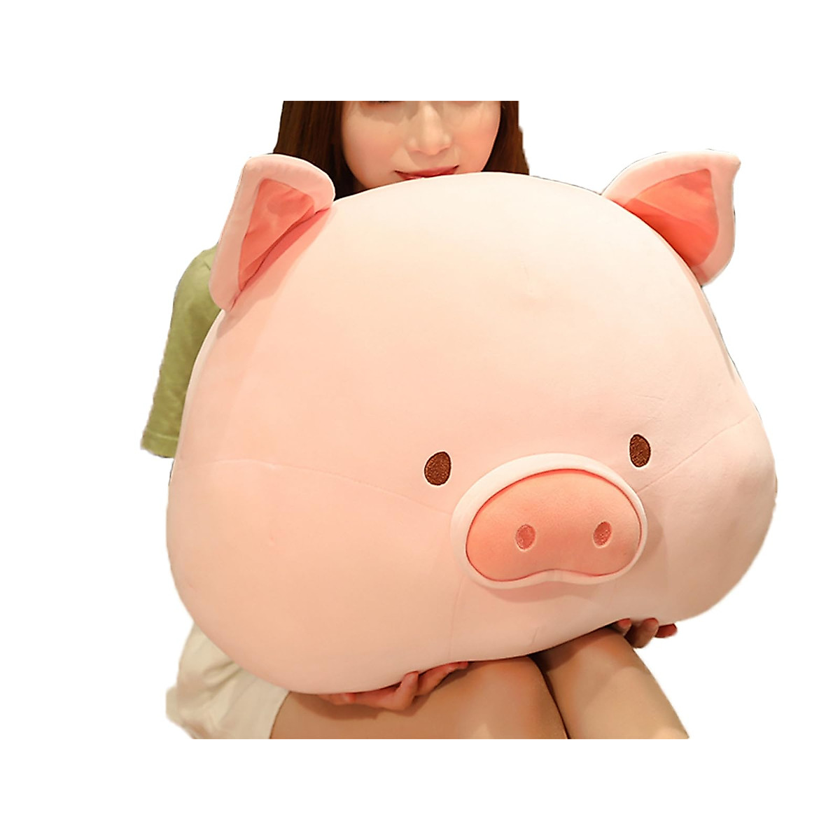 TONGSONG 16 Inch Cuddly Soft Pig Head Plush Hugging Pillow Cute Stuffed Pink Pig Animal Plushies Pig Toy Kids Stuffed Animals Pig Plush Toys Gift for Birthday, Valentine, Christmas