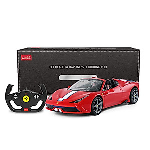 Rastar RC Car | Radio Remote Control Car 1/14 Scale Ferrari 458 Special A, Model Toy Car for Kids, Auto Open & Close, Red