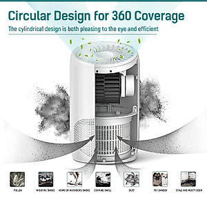 Slevoo Air Purifiers for Bedroom Pets in Home, 2024 New Upgrade H13 True HEPA Air Purifier with Fragrance Sponge, Effectively Clean of Dust, Smoke, Pets Dander, Pollen, Odors, Black, 2 Packs, White