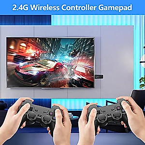 Nostalgia Stick Game,Wireless Retro Game Console, Dual 2.4G Wireless Controllers Gamepad 4K Game Stick,Plug and Play Video Game Consoles with bulit in 13000 +Games,Handheld Game Stick for Kids Adults