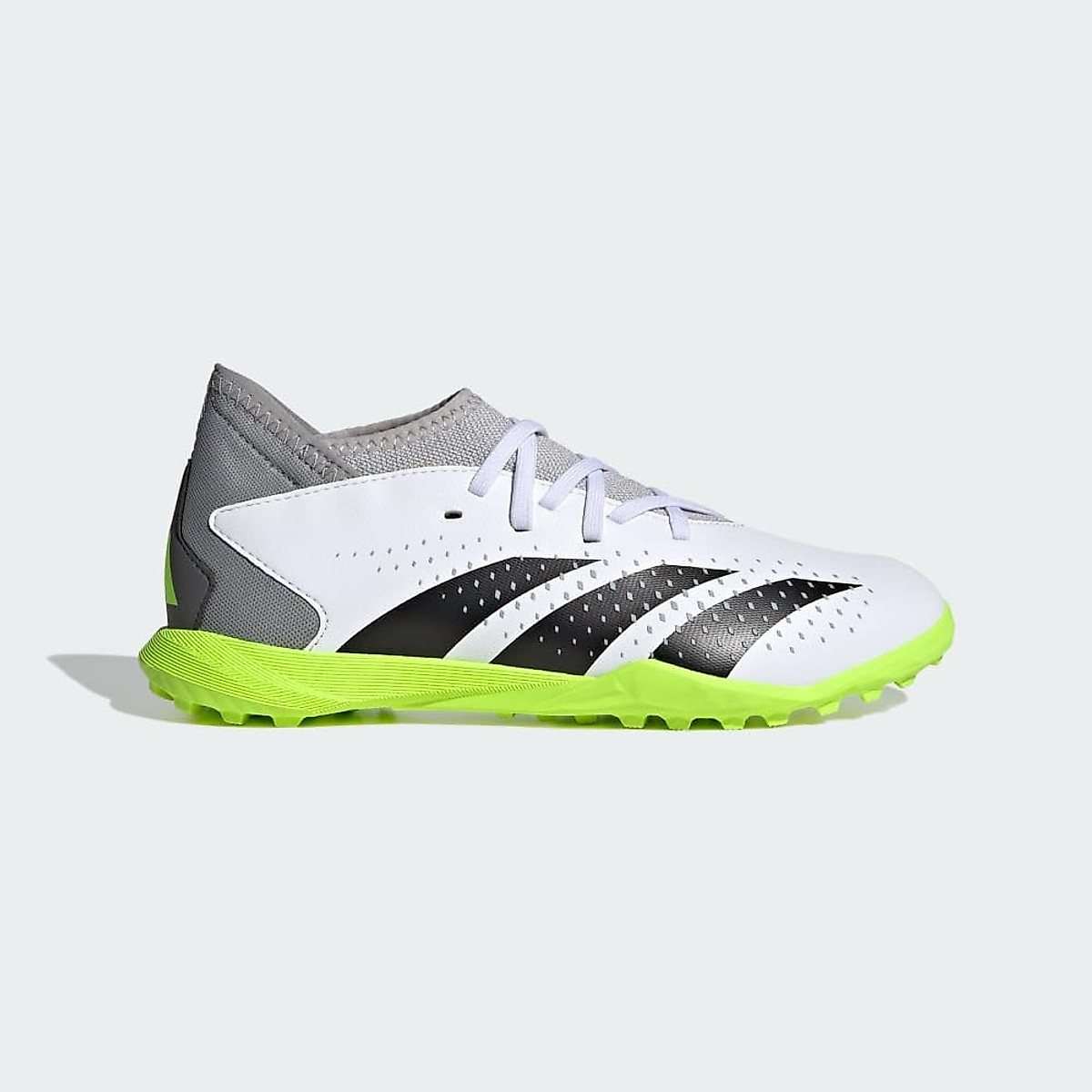 adidas Predator Accuracy.3 Turf Sneaker, White/Core Black/Lucid Lemon, 12 US Unisex Little Kid